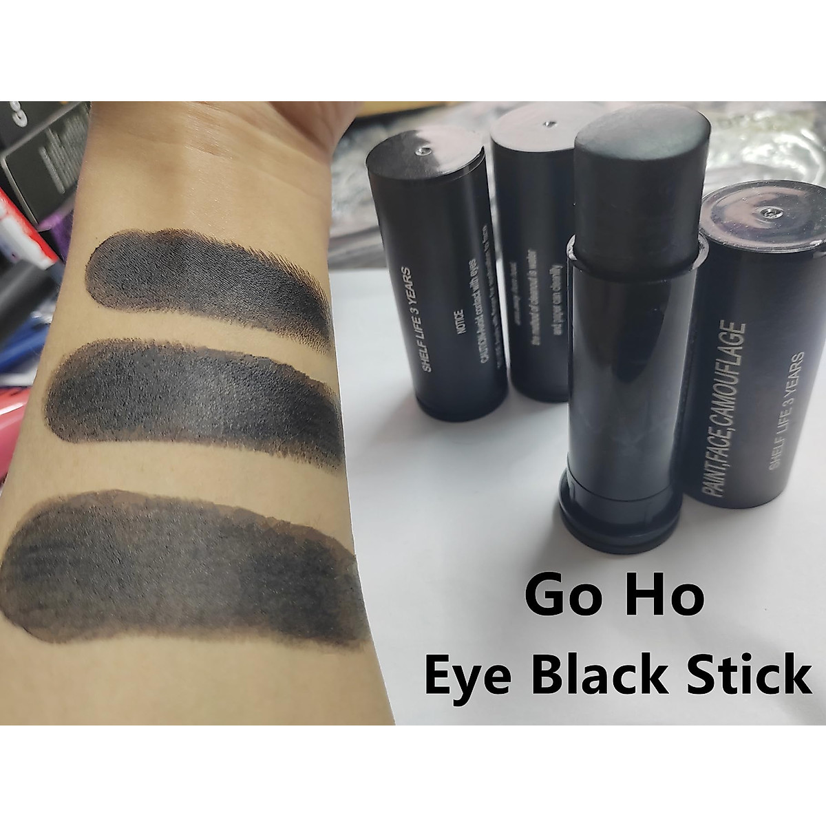Go Ho Eye Black,Eye Black Stick for Sports,Easy to Color Black Face Paint Eye Black Football/Baseball/Softball,Football Stick Sports Eye Black Stick,Black Eye Makeup,1PC