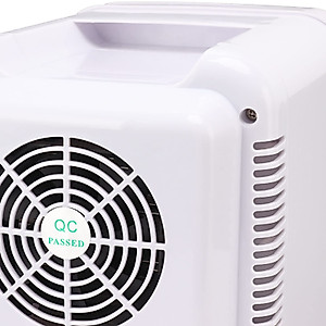 Syrisora Mini Skincare Fridge Organizer 4L with Mirror LED Light Removable Partition Board for Cosmetics Beverage Car 100‑240V (EU Plug)