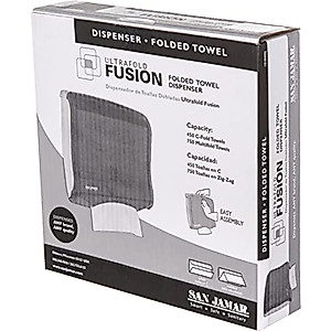 San Jamar T1755TBK Ultrafold Fusion Folded Towel Dispenser, Fits 400 Multifold/240 C-Fold Towels, Classic, Black Pearl
