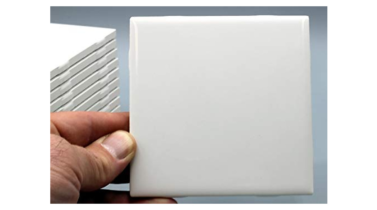 Creative Hobbies 12 Pack Glossy White Ceramic Tiles for Art & Crafts