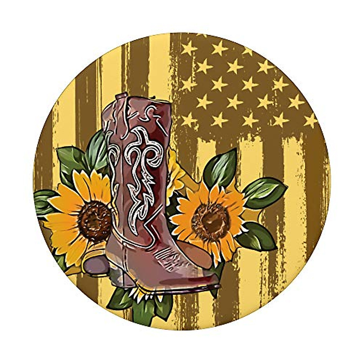 Cute Rodeo Sunflower Cowgirl Boot Farmer Lover gift idea PopSockets PopGrip: Swappable Grip for Phones & Tablets