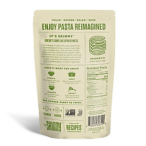It’s Skinny Spaghetti — Healthy, Low-Carb, Low Calorie Konjac Pasta — Fully Cooked and Ready to Eat Shirataki Noodles — Keto, Gluten Free, Vegan, and Paleo-Friendly (6-Pack)