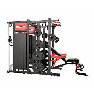 MiM USA Commercial All-in-One Gym Machine 440 Lb Weight Stack Bench and Attachment