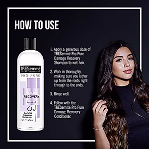 TRESemmé Pro Pure Shampoo for Damaged Hair Damage Recovery Sulfate, Paraben and Dye Free, 16 Fl Oz (Pack of 4)