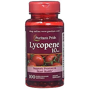 Lycopene, Supplement for Prostate and Heart Health Support* 10 Mg Softgels, 100 Count by Puritan's Pride