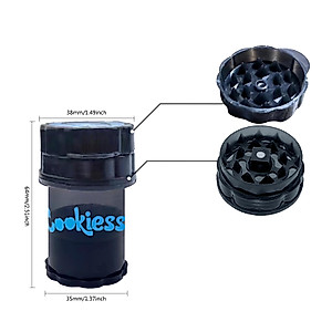 Grinder Herb Spice Grinder Hand-cranked Plastic Grinder with Handle 62mm Grinder Storage Tank 2 in 1（Black Blue）
