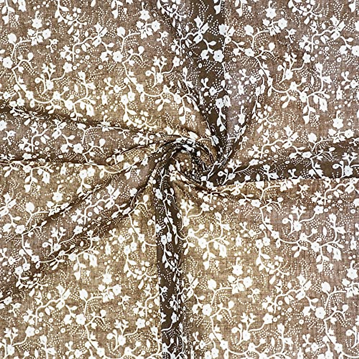 Pofik 7 pcs/lot Quilting Fabric Bundles,100% Cotton Fat Quarters Printed Craft Fabric, 20 x 20 inches (50cm x 50cm) Precut Squares Sheets for Patchwork DIY Craft Sewing (Brown)