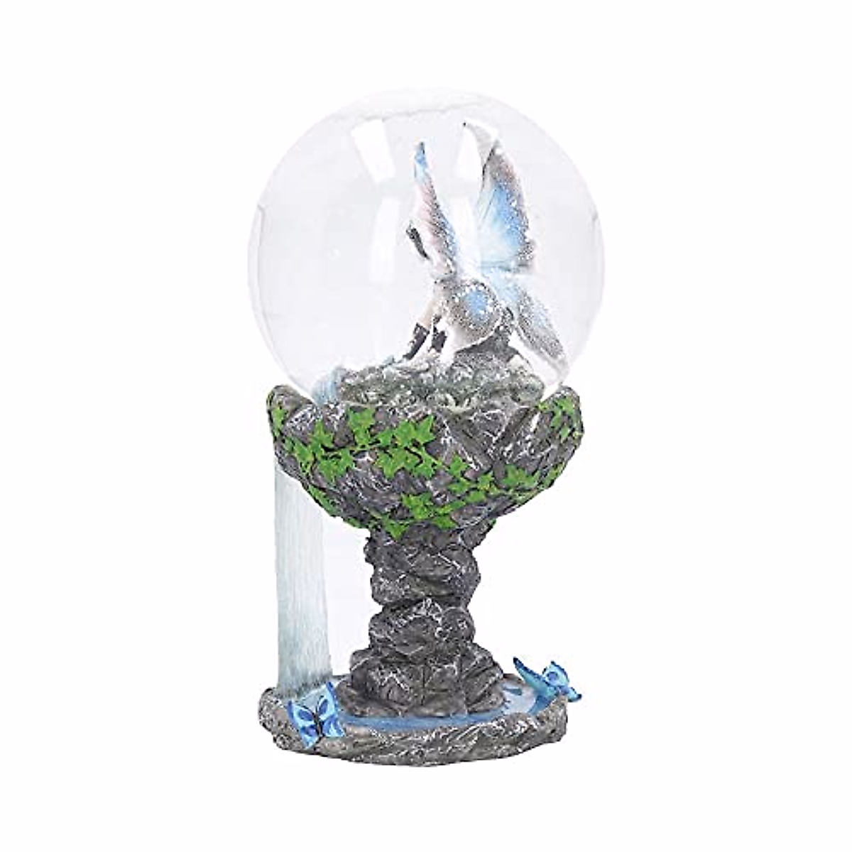 Nemesis Now Immortal Flight Anne Stokes Fairy Snow Globe 10cm, Resin, Grey|White