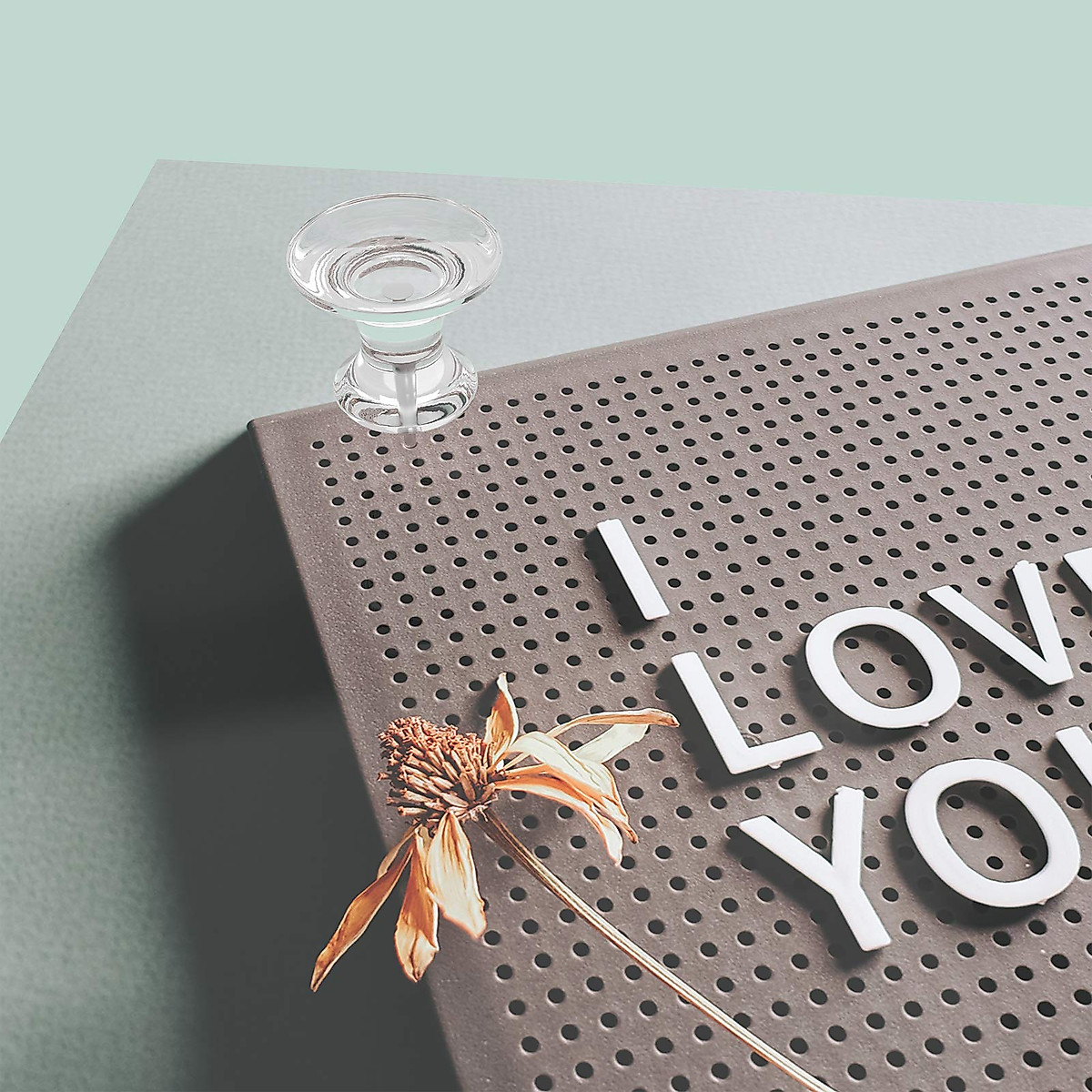 60 PCS Large Push Pins for Cork Board- Clear Thumb Tacks for Bulletin Board Jumbo Push Pins for Wall Long Thumbtacks (Clear)