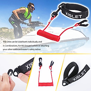 Xislet Lanyard Switch Compatible with Yamaha Jet Ski Waverunner VX Cruiser FX Engine Safety Stop Tether Replace EW2-68348-00-00 Aftermarket 6K8-82556-00-00