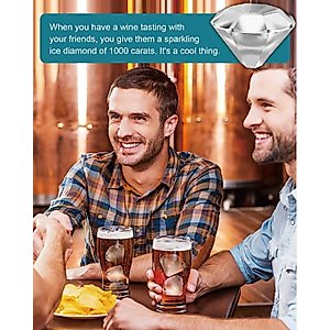 Diamond Ice Cube Molds (Set of 2) Whiskey Ice Cube Tray ，Ice Cube Maker Tray,Diamond Silicone Ice Cube Molds with Lids,Reusable and BPA Free