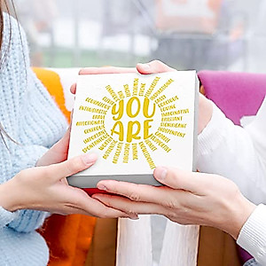Inspirational Wood Box Sign You Are Sun Wooden Block Signs Motivational Quote Desk Décor for Home Office Bedroom Table Décor