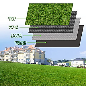 AYOHA 3 FT x 5 FT Artificial Grass, Synthetic Realistic Fake Turf Grass Thick Lawn Pet Turf, Astroturf Rug Carpet for Indoor/Outdoor Landscape Balcony Patio Decor, Easy to Clean with Drain Holes