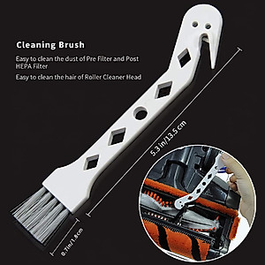 4 Pack Vacuum Filter Replacement Kit with Clean Brush for Dyson V8 Absolute, V8 Animal, V7 Absolute, V7 Motorhead, V7 Animal - 2 HEPA Post Filter, 2 Pre Filter, Replaces Part # 965661-01 & 967478-01