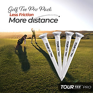 CMC Design Tour Tee Pro Pack - Frictionless Golf Tees for More Distance & Consistent Yards - Reusable, Made with Recycled Plastic & Virtually Unbreakable - Four 3.15” Golf Tees with Standard Cup
