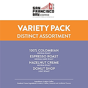 San Francisco Bay Compostable Coffee Pods - Assorted Variety Pack (80 Ct) K Cup Compatible including Keurig 2.0, Donut Shop, Colombian, Hazelnut, Espresso