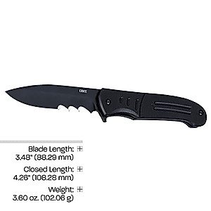 CRKT Ignitor EDC Folding Pocket Knife: Assisted Opening Everyday Carry, Plain Edge, Liner Lock with G10 Handle 6885,Black