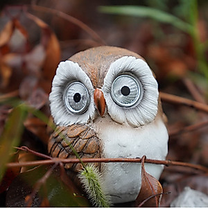 Solar Garden Light Owl Statue Outdoor Figurines Solar Powered LED Garden Decor Outdoor Ornaments Gift Statue for Yard and Pathway Waterproof Rein Charging Lighting Decoration