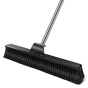 MASTERTOP 24 Inches Push Broom Outdoor, Multi-Surface Outdoor Brooms, Heavy Duty Floor Scrub Brush with Stiff Bristles for Cleaning Patio Garage Deck Yard Patio