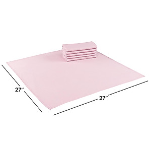 Little Pipers Deluxe 100% Natural Cotton Birdseye Cloth Diapers for Babies - Absorbent Cloth Diapers Burp Cloths - Pink - 6 Pack