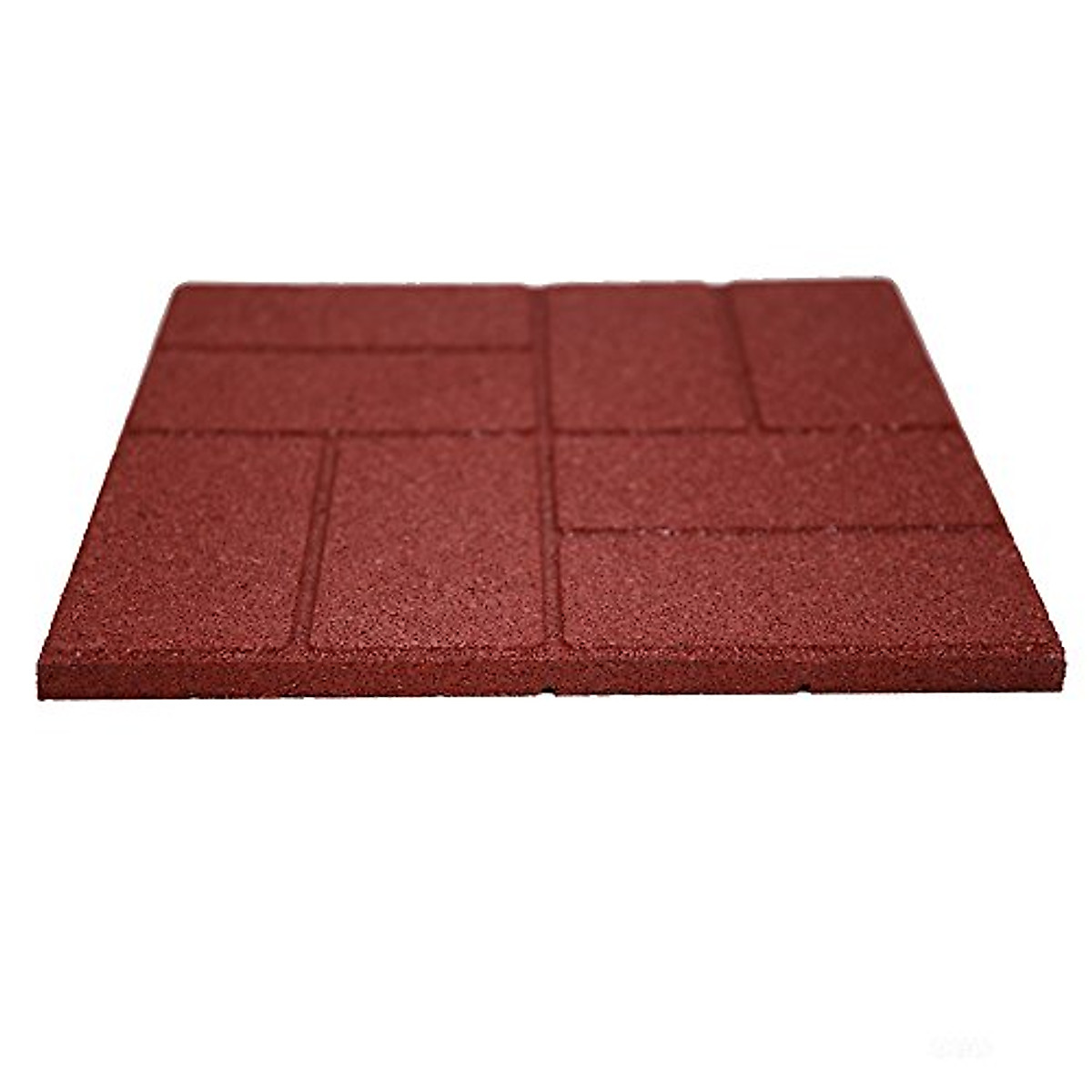 RevTime Dual-Side Garden Rubber Paver 16"x16" for Patio Paver, Step Stone and Walk Way, Safety Rubber Tile Red (6 PCS per Pack)