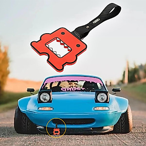 Q1-TECH, JDM Tsurikawa Ring Japanese Subway Train Bus Car Handle Cute Anime Cartoon Handle Hand Strap Rear Front Bumper Warning Rings Drift Charm Drift Car Accessory (Domo-ORCF)