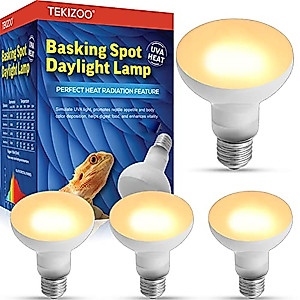 TEKIZOO Reptile Heat Lamp Basking Spot Bulb UVA Daylight Light for Amphibian,Lizard,Tortoise,Bearded Dragon 75W (4 Pack)