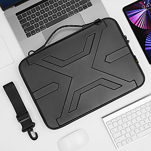 KIZUNA Laptop bag Case 15 Inch Shockproof EVA Hard Shell Handle Sleeve For 15" Macbook air M3 M2 2024/15" Lenovo IdeaPad 3i /15.6" Dell XPS 15/IdeaPad Slim 3i 14",Black