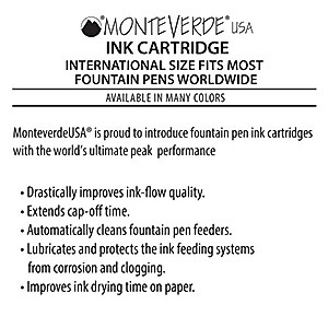 Monteverde International Size Cartridge to Fit Fountain Pens, Blue Black, 6 per Pack (G302BB)