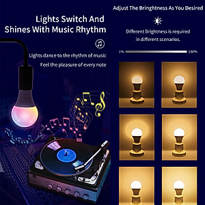 MINGHYZYA Smart Color Changing Light Bulbs, Bluetooth and App Control, Sync to Music, A19 E27 (70W Equivalent) 900LM LED Light Bulb, 10W (4 Pack)