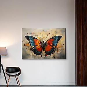Abstract Painting Buy Canvas Wall Art, Butterfly Painting Art, Butterfly canvas, bedroom Butterfly wall art,Watercolor abstract Butterfly canvas painting