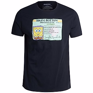 Nickelodeon Men's Graphic Tee - Spongebob Squarepants and Patrick Star Bikini Bottom Short Sleeve T-Shirt (Sizes: S-XXL), Size X-Large, Spongebob Black