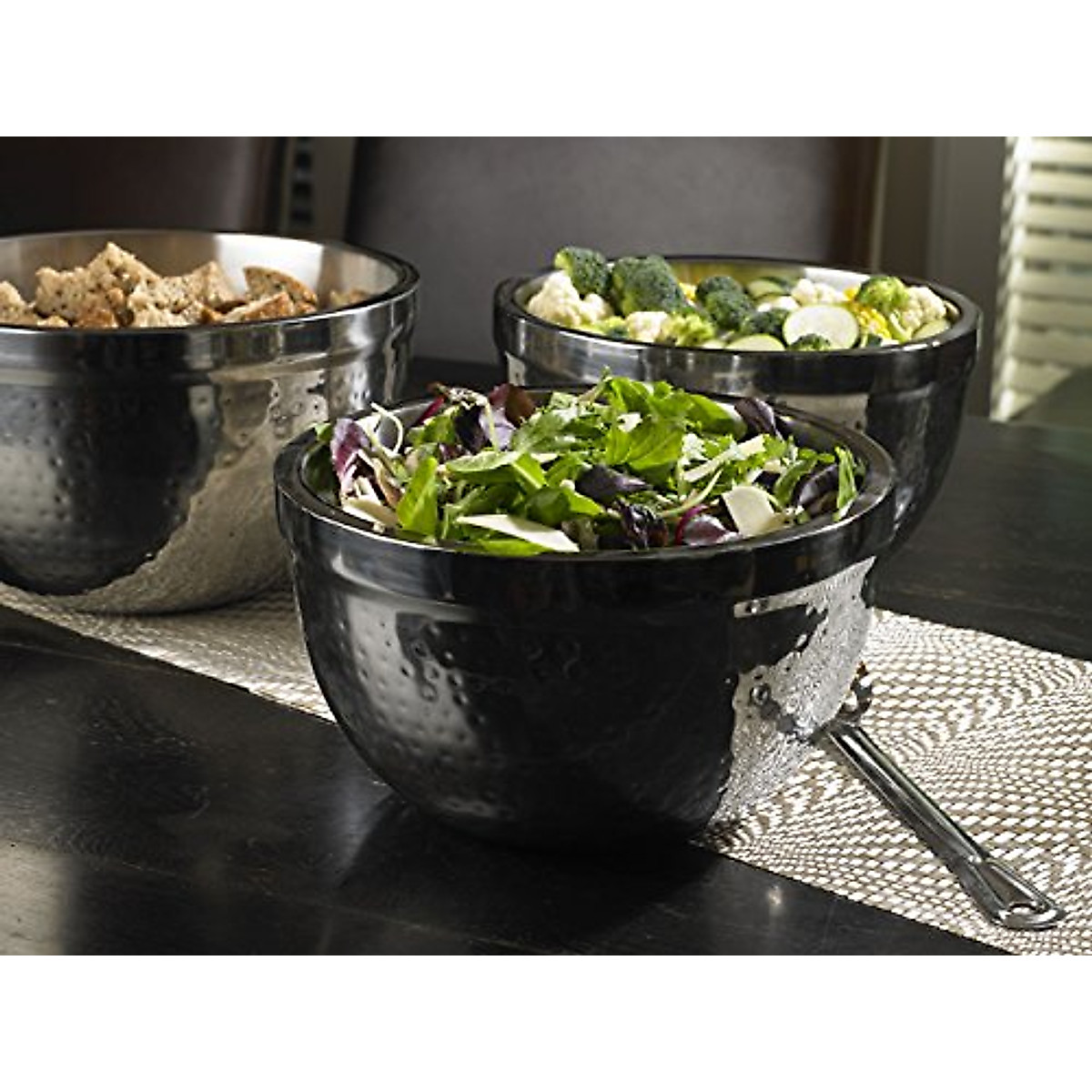 NUCU Artisan Insulated, Double-Wall Hammered Stainless Steel Serving Bowl, 14-Ounce Capacity
