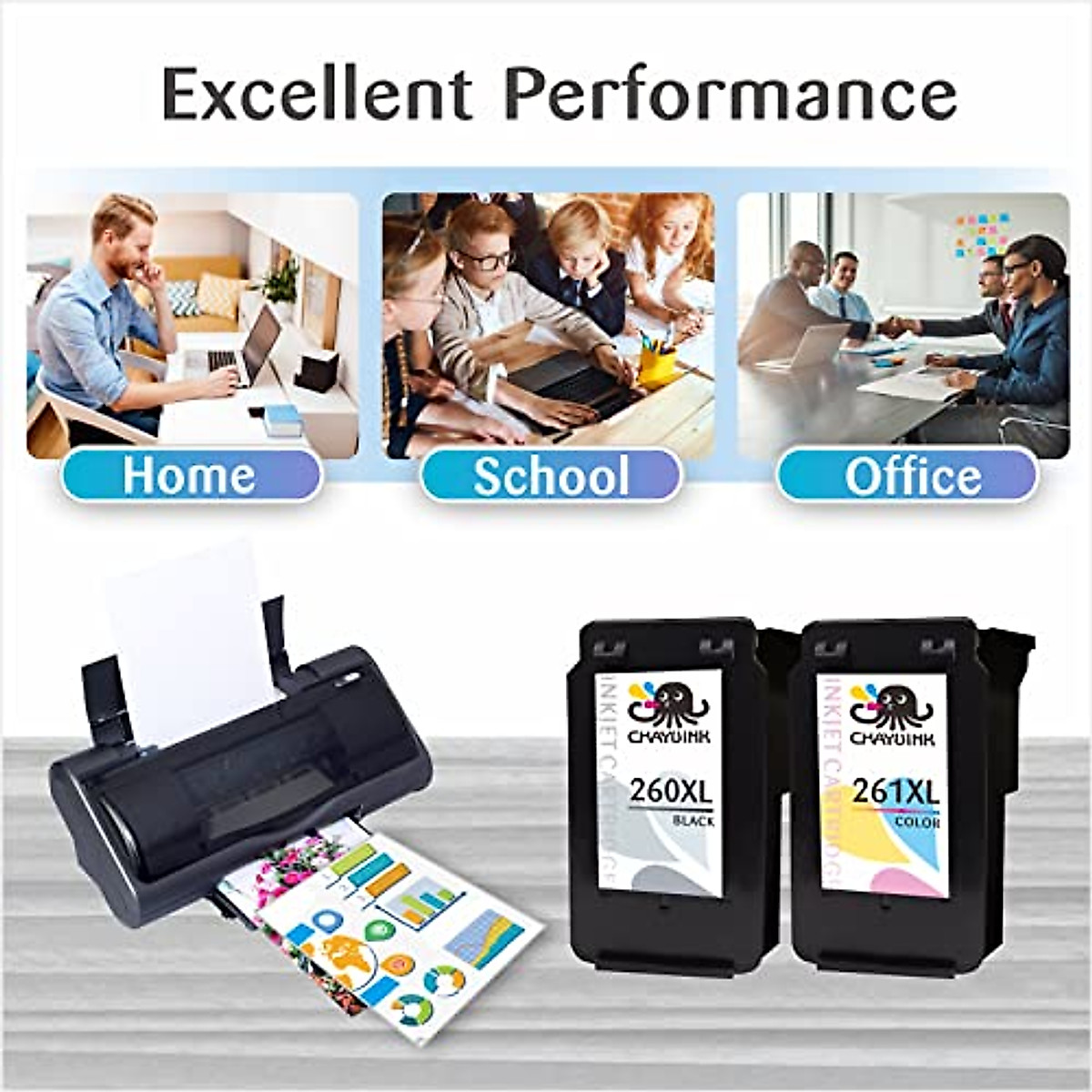 CHAYUINK 260XL Black Ink Cartridge Replacement for Canon PG 260 260-XL High Yield Inkjet Printer Cartridges Compatible with PIXMA TR7020 TS5320 TS6420 (Black-1pk)