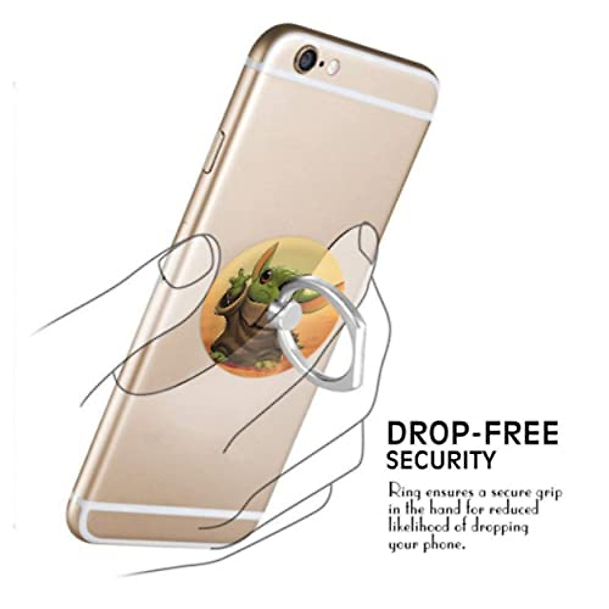 Cell Phone Ring Holder Stand, 360 Rotation Universal Smartphone Round Ring Grip Stand Compatible with Smartphones and Tablets (Baby )