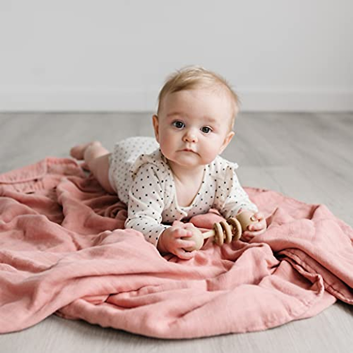 Natemia Bamboo Muslin Baby Blanket - Super Soft, Absorbent, Breathable - 6 Layer 47”x 47” for Babies and Toddlers - Multi Use Baby Towel, Stroller Cover and Receiving Blanket