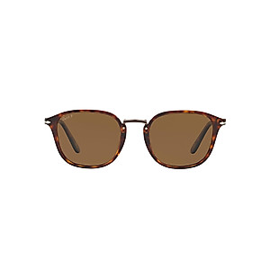 Persol PO3186S Round Sunglasses, Havana/Brown Polarized, 53 mm