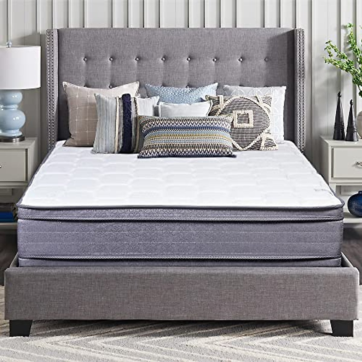 Nutan 12-Inch Double Sided Foam Encased Double Pillow Top Medium Plush with Exceptional Back Support innerspring Mattress,King Size