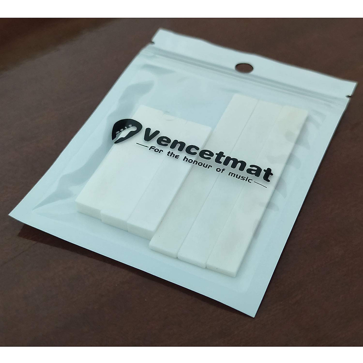 Vencetmat 3 Set of 6Pcs Blank & Uncut Guitar Saddles and Guitar Nut Pure Bone 80x3x10mm, 52x6x10mm for Electric & Acoustic & Classical & Cigar Guitar, Mandolin, Banjo, Ukulele Part Replacement