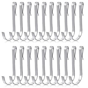20 PCS Snap On Hooks Wire Rack Hook Stainless Steel J Shaped Hooks Hanger Clip-on Hooks, Hanging Sink Grid Hook Wire Rack Hook Heavy Duty Wire Rack Hook Utility Hooks for Kitchen Bedroom Office Wir