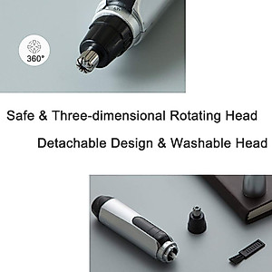 MICPANG Nose Hair Trimmer for Men and Women Ear and Nose Hair Clipper Professional Painless Eyebrow and Facial Hair Trimmer Battery-Operated with Washable Head