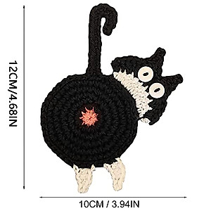 Graceice 3PCS Cat Coaster Woven Creative Cute Insulation Coffee and Tea Desktop Gifts