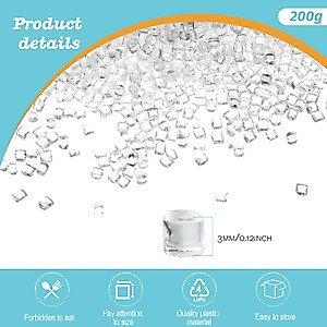 Waydress 200g Fakes Ice Cubes Miniature Dollhouse Clear Plastic Ice Cubes Doll House for Dollhouse Cups Sprinkle Decorations Fake Cake Dessert Beer Drinks Kitchen Food Accessories