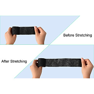 FEILIBAY 10 Pack Cohesive Bandage Wrap Self Adherent Vet Tape for Pets, Elastic Self Adhesive Wrap for Sports, Finger, Wrist, 2 Size (8Pack 2'' and 2Pack 1''), Black