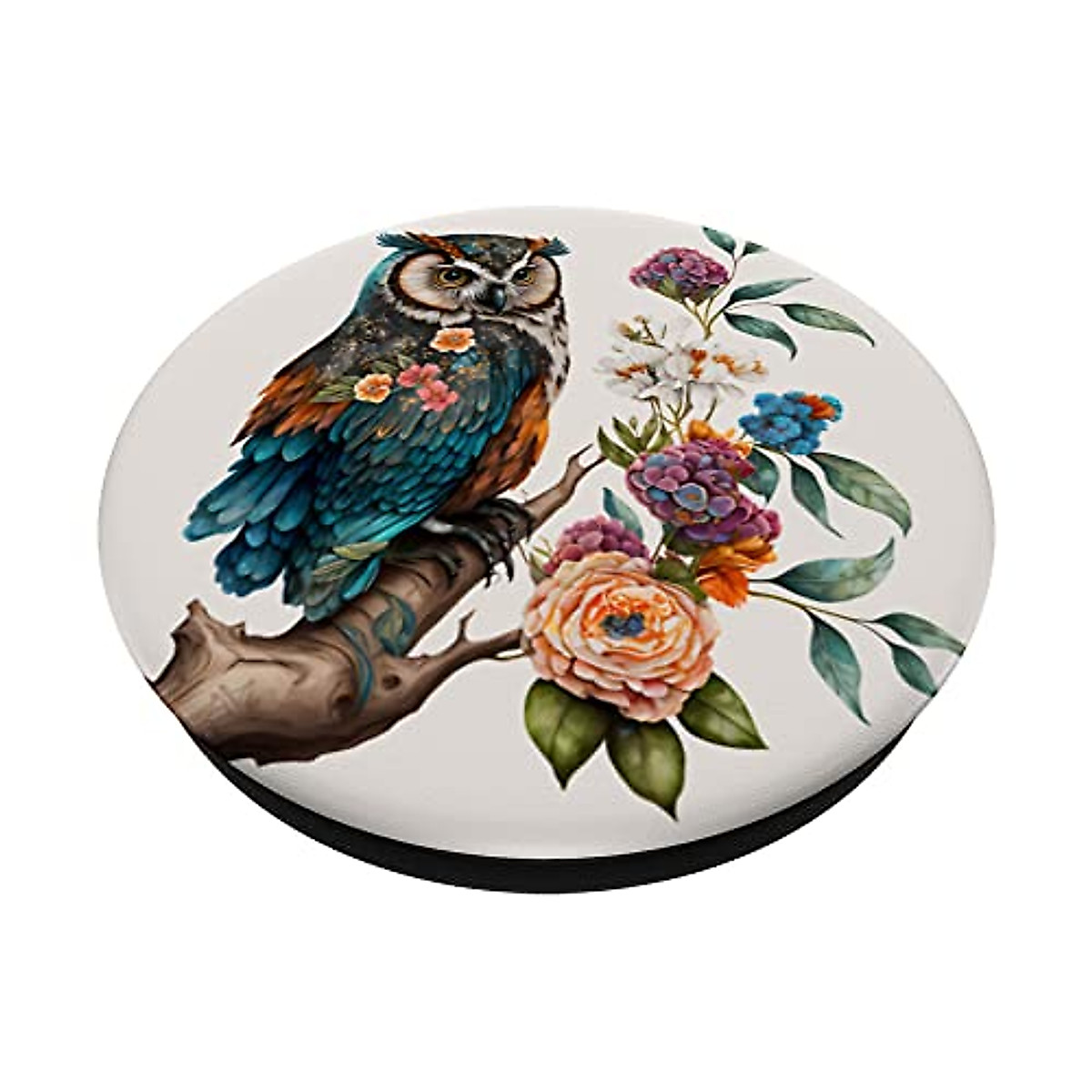 Colorful Boho Owl Floral Hippie Indie Aesthetic Art PopSockets Swappable PopGrip