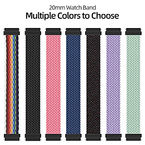SimpleThings Nylon Solo Loop Compatible for Gizmo Watch Gabb Watch 1/2/3 Watch Band Replacement, 20mm Braided Breathable Stretchy Sport Watch Strap for Kids Boys Girls