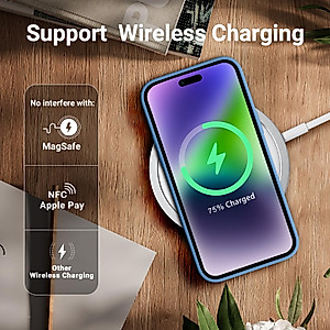 AOTESIER Shockproof Designed for iPhone 14 Pro Max Case, [Food Grade Silicone] [Military Drop Protection] with Anti-Scratch Lining Protective Phone Case for 14 ProMax, 6.7 inch, Azure Blue