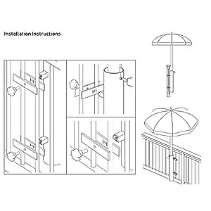 LOVE YOUR DECK | Patio Umbrella Holder | Outdoor Umbrella Base and Mount | Attaches to Railing Maximizing Patio Space and Shade