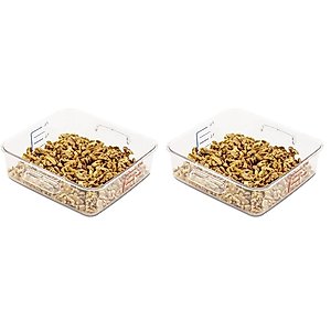 Rubbermaid Commercial Products Plastic Space Saving Square Food Storage Container For Kitchen/Sous Vide/Food Prep, 2 Quart, Clear (Fg630200Clr) (Pack of 2)