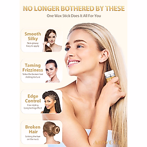 Hair Wax Stick, 2PCS - Wax Stick For Hair Slick Back Stick For Hair Fly Away & Edge Frizz, Easy to Absorb & No White Chips & No-Greasy & Frizz Hair